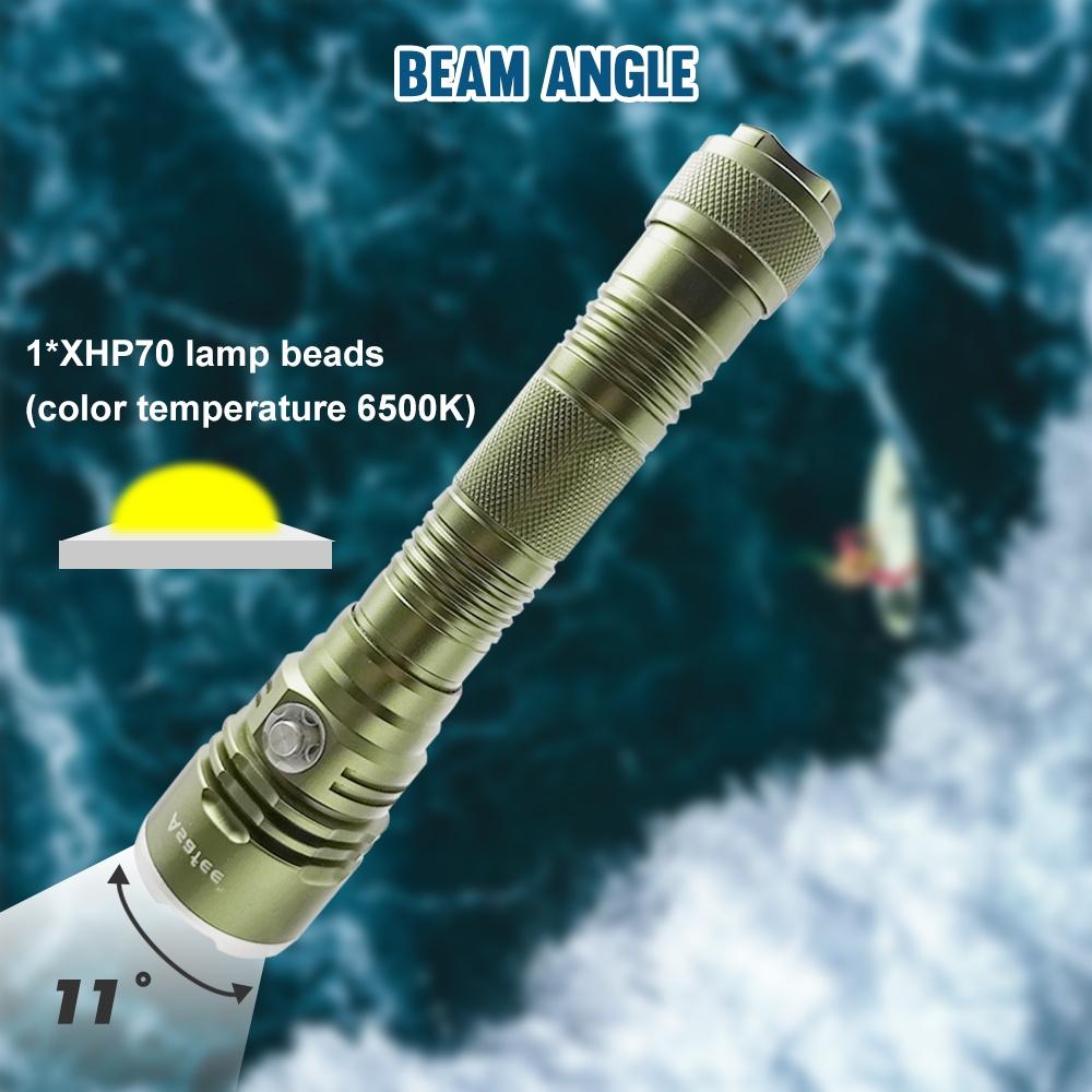 Asafee 2200LM A18 XHP70 LED Ultra powerful light diving flashlight Scu ...